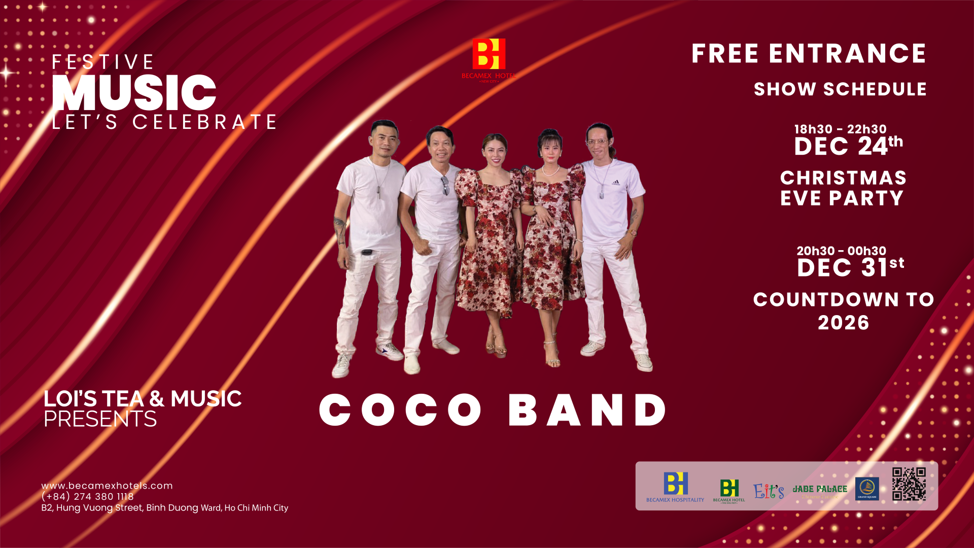 NOEL & COUNTDOWN RỘN RÀNG CÙNG COCO BAND - Becamex Hotel New City